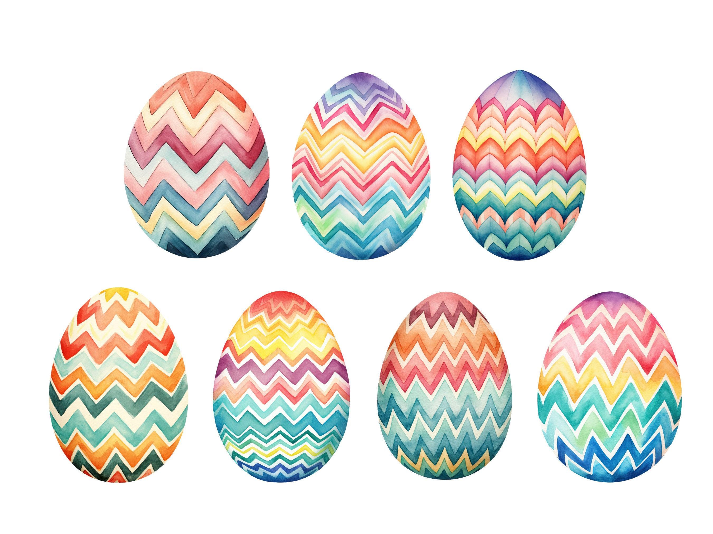 Colorful Easter Eggs Clipart, DIGITAL DOWNLOAD, Retro Groovy Easter ...