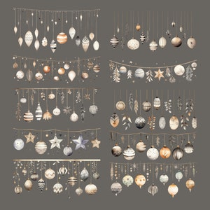 Scandinavian Christmas Clipart Bauble Banners, DIGITAL DOWNLOAD ...