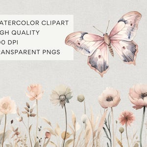 Boho Butterfly Clipart, DIGITAL DOWNLOAD, Watercolor Butterflies ...