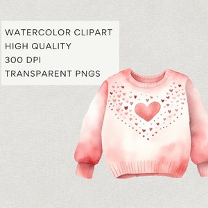 Valentine Sweater Clipart, DIGITAL DOWNLOAD, Valentine Planner ...