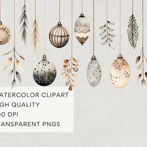 Scandinavian Christmas Clipart Bauble Banners, DIGITAL DOWNLOAD ...