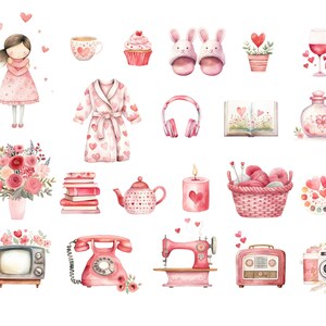 Watercolor Cozy Self Care Clipart, DIGITAL DOWNLOAD, Self Love Clip Art ...