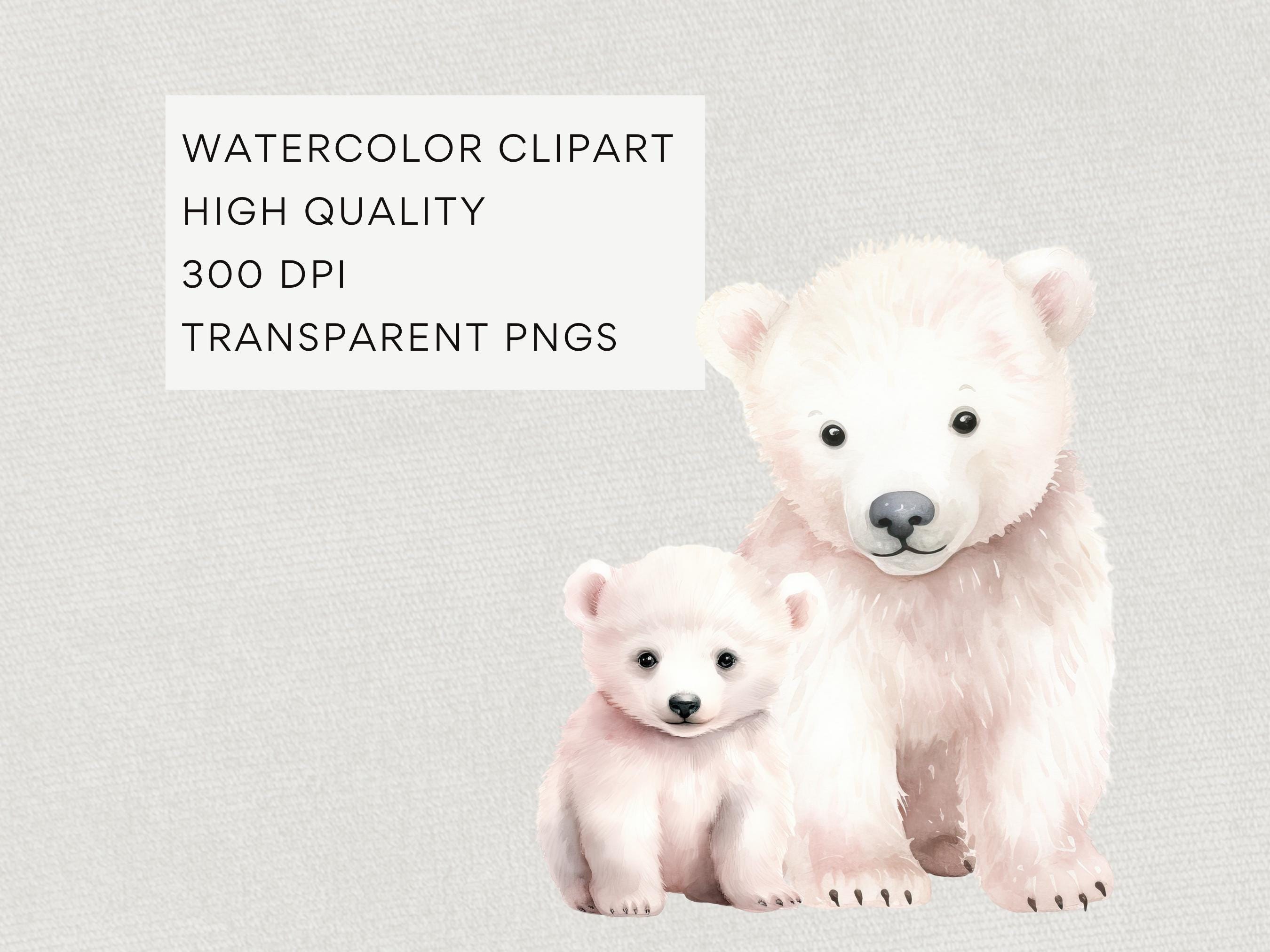 Pink Winter Wonderland Clipart, DIGITAL DOWNLOAD, Cute Arctic Animals ...