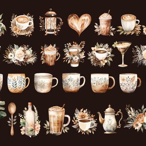 Coffee Lover Clipart Boho, DIGITAL DOWNLOAD, Watercolor Cup of Coffee ...