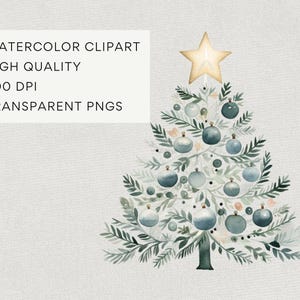 Nordic Christmas Tree Clipart, DIGITAL DOWNLOAD, Scandinavian Christmas ...