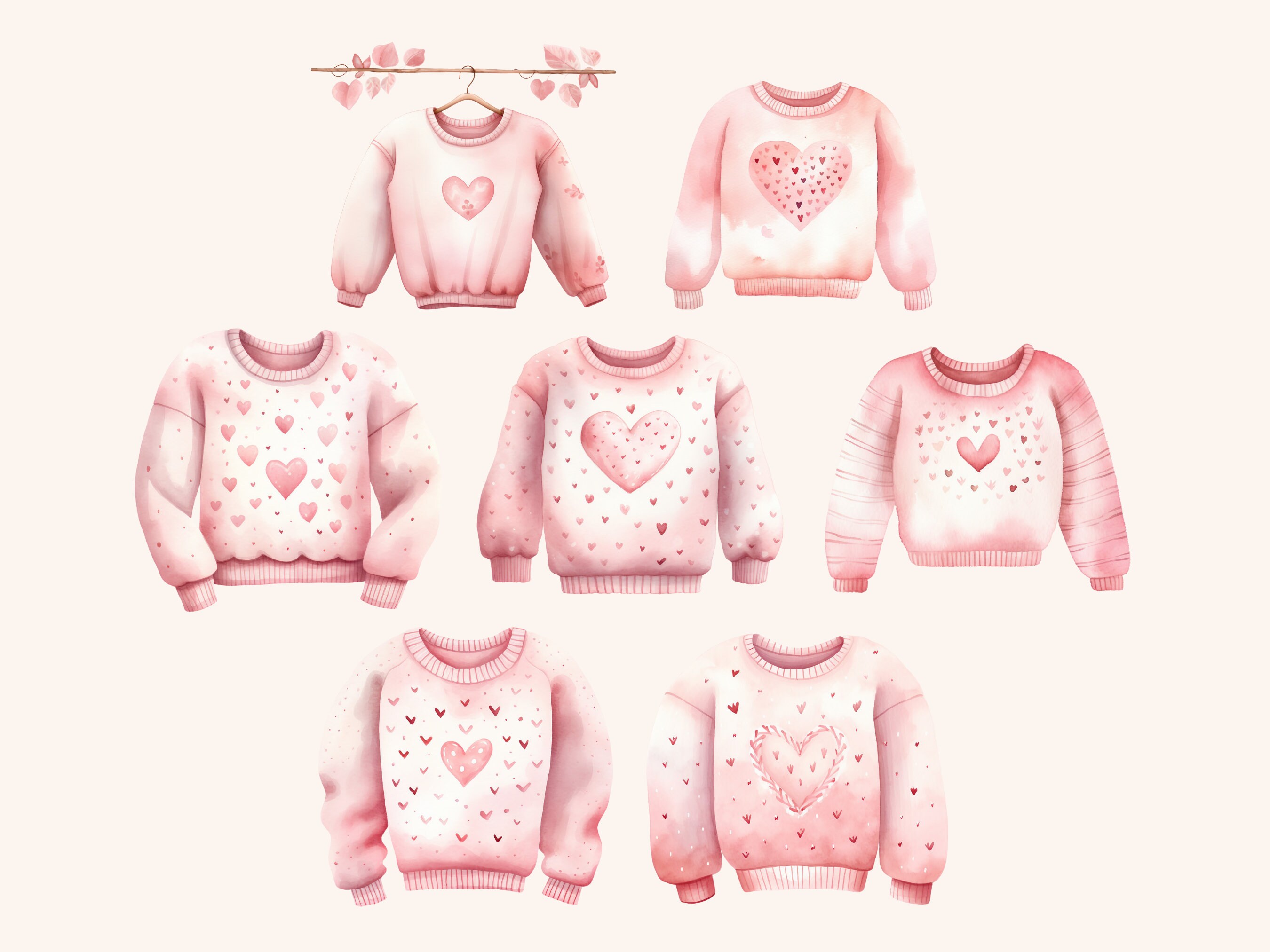 Valentine Sweater Clipart DIGITAL DOWNLOAD Valentine - Etsy