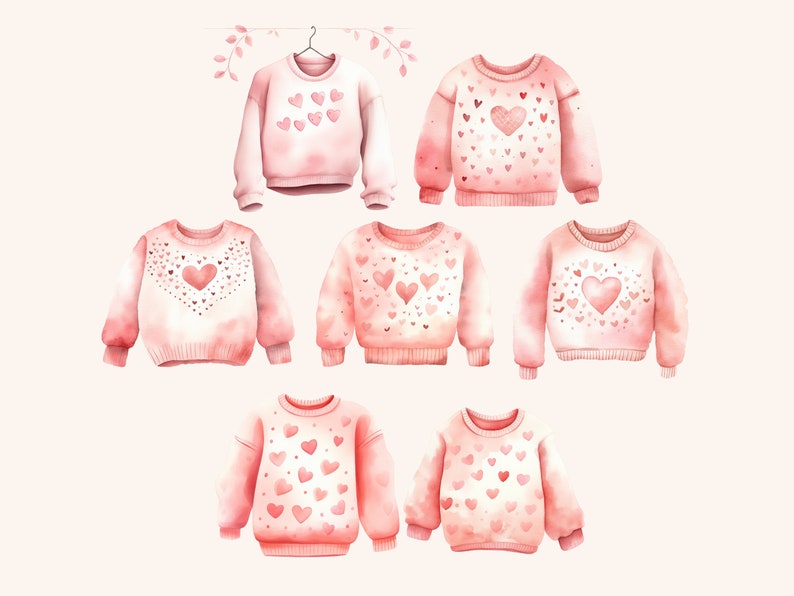 Valentine Sweater Clipart DIGITAL DOWNLOAD Valentine - Etsy