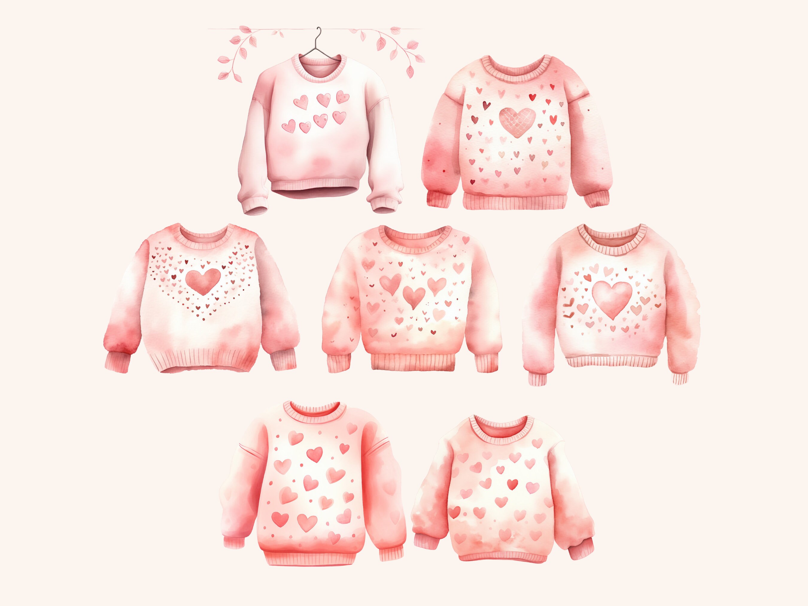 Valentine Sweater Clipart DIGITAL DOWNLOAD Valentine - Etsy