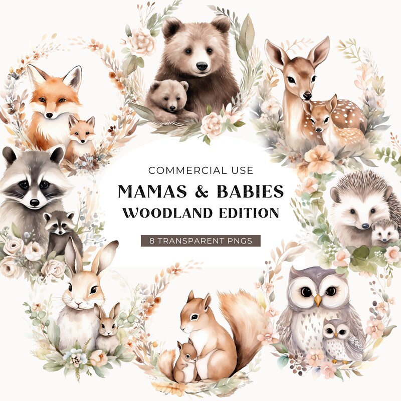 Mom and Baby Animals - Etsy