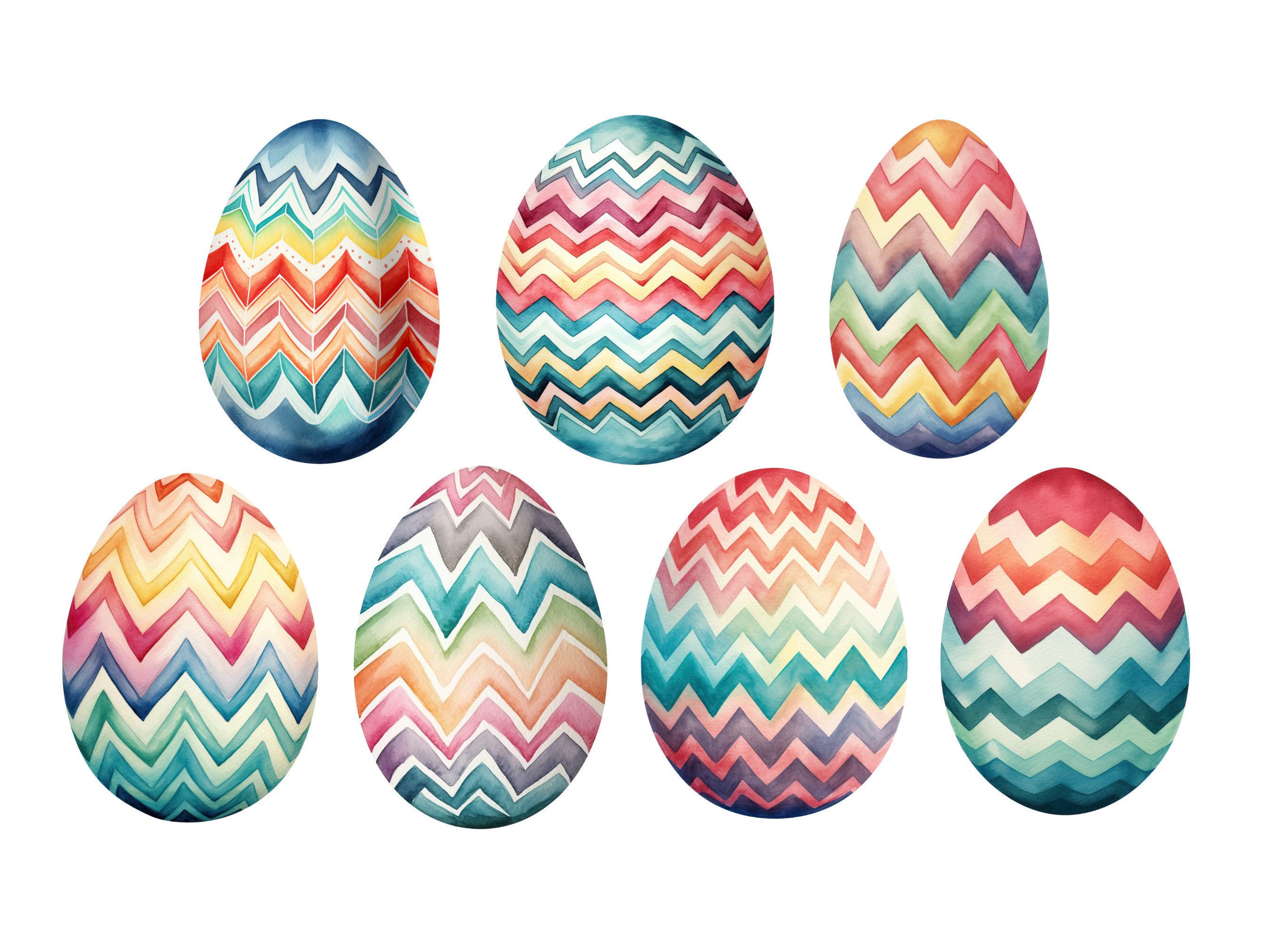 Colorful Easter Eggs Clipart, DIGITAL DOWNLOAD, Retro Groovy Easter ...
