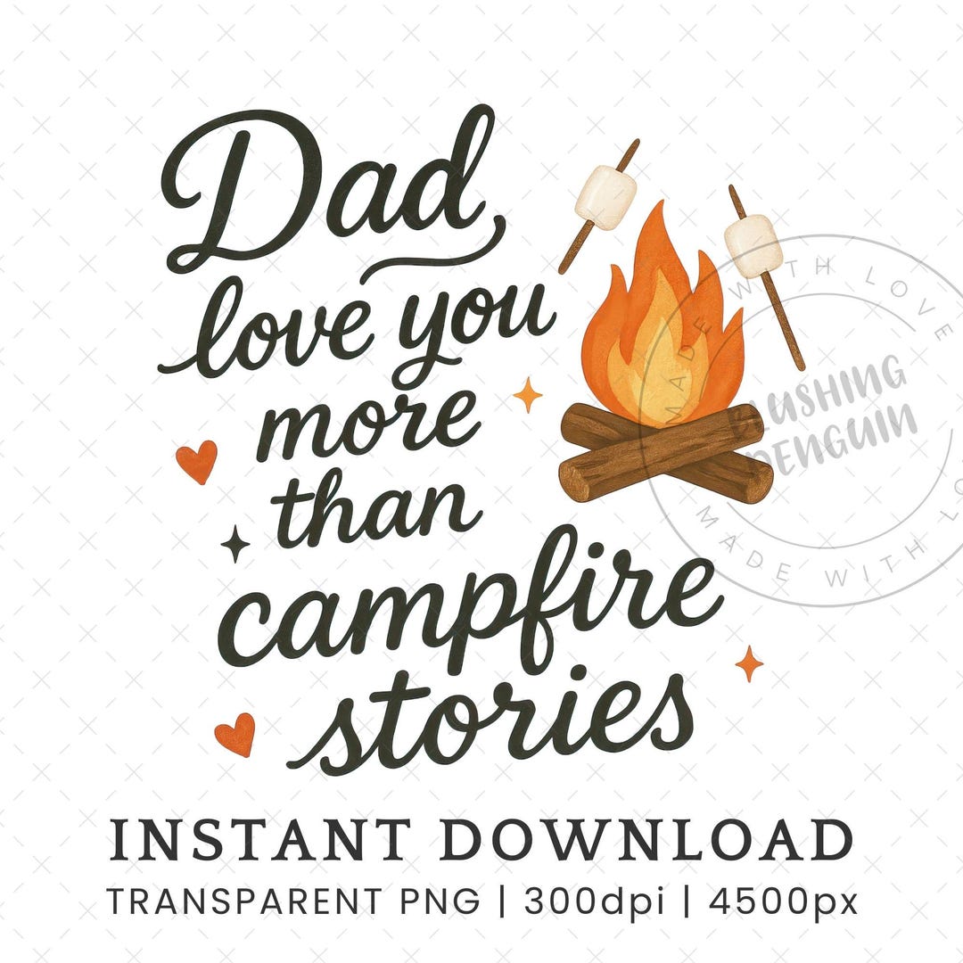Camping Fathers Day Clipart PNG, Kids Love You Dad Card Clip Art, Daddy ...