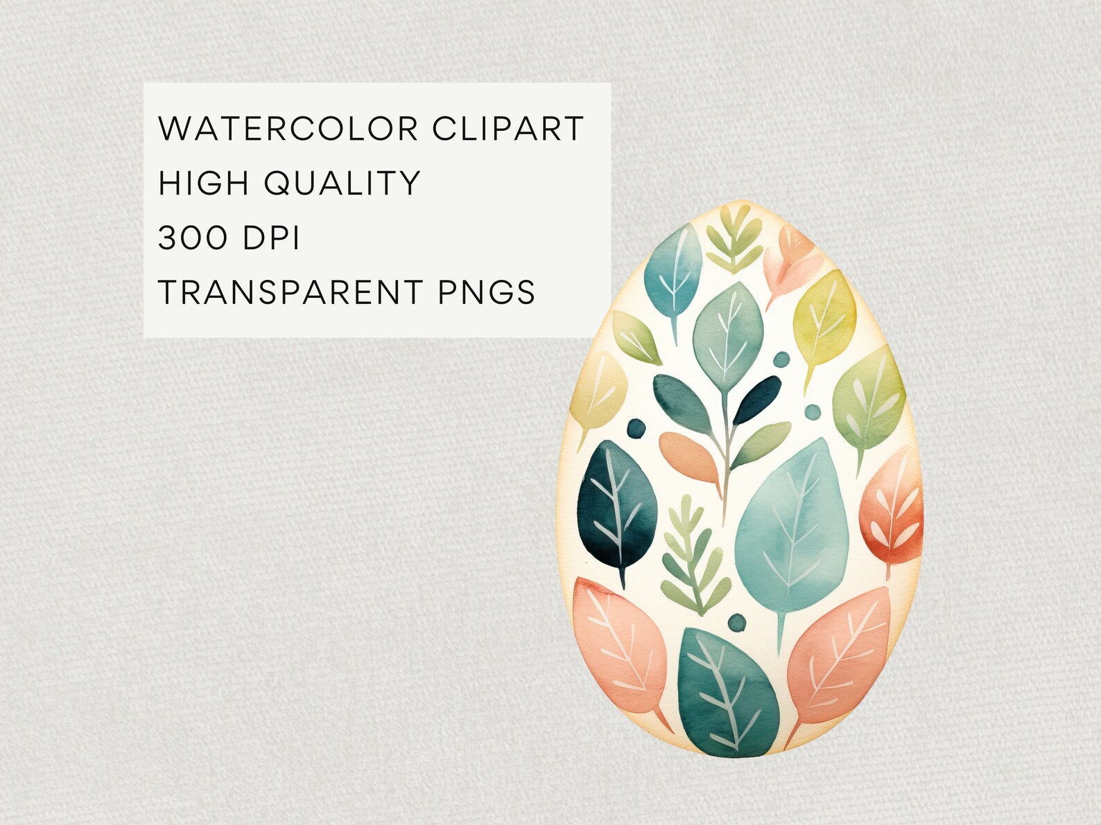 Mid Century Modern Easter Egg Clipart, DIGITAL DOWNLOAD, Watercolor ...