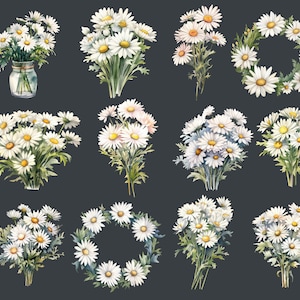 Daisy Birth Flower Clipart, DIGITAL DOWNLOAD, April Birth Month Clip ...