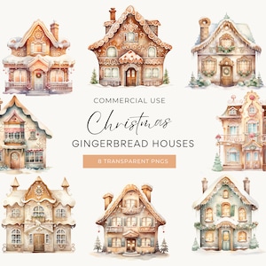 Gingerbread House Clipart Christmas, DIGITAL DOWNLOAD, Winter Cookies ...