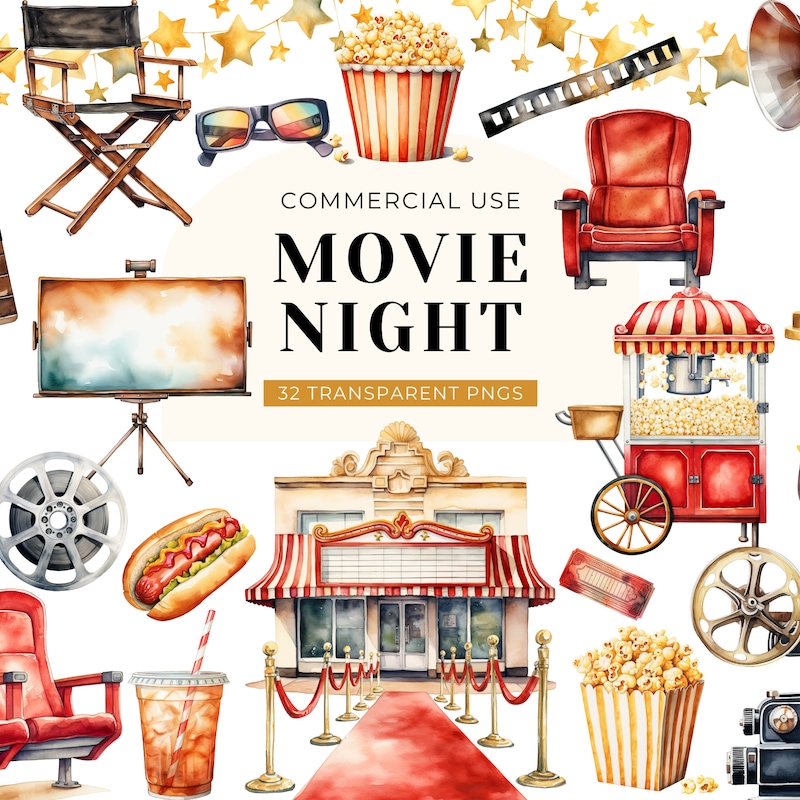 Movie Clip Art - Etsy