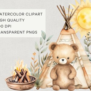 Cute Camping Clipart, DIGITAL DOWNLOAD, Woodland Forest Animal ...