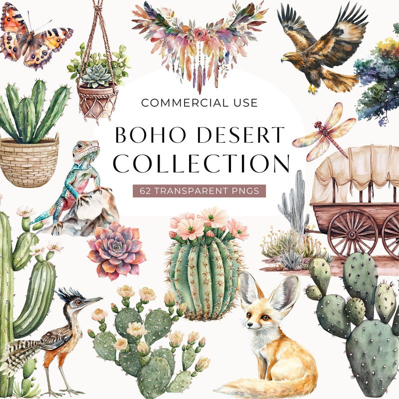 Desert Animals Clip Art - Etsy