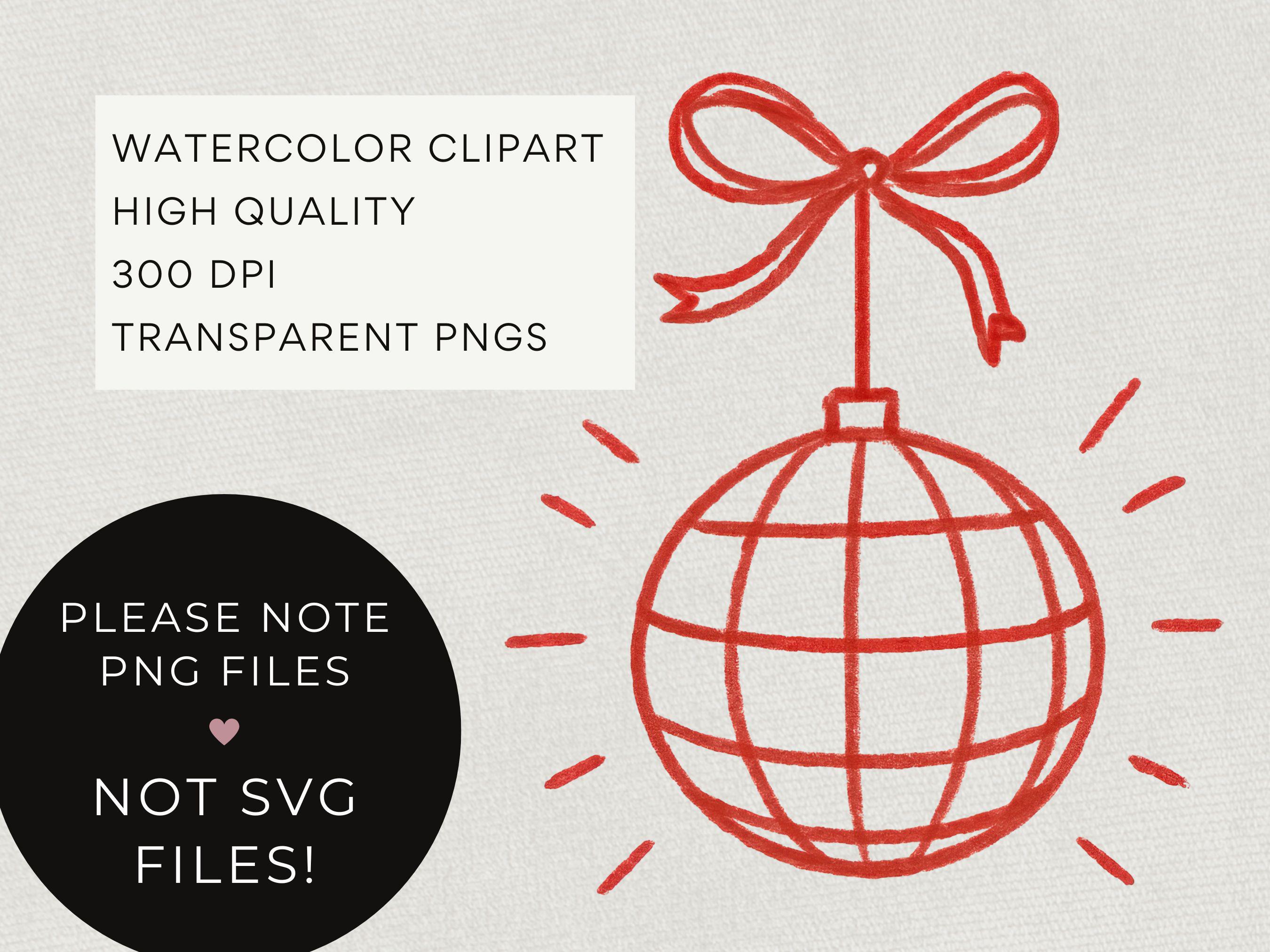 Christmas Party Doodle Clipart, Hand Drawn Style Xmas Clip Art, Red ...