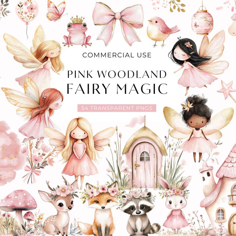 Birthday Woodland Clipart - Etsy