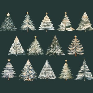 Nordic Christmas Tree Clipart, DIGITAL DOWNLOAD, Scandinavian Christmas ...