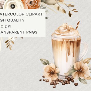 Coffee Lover Clipart Boho, DIGITAL DOWNLOAD, Watercolor Cup of Coffee ...