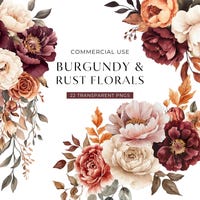 Rustic Brown Flower Bouquets Navy and Rust Wedding Bouquet Clipart ...