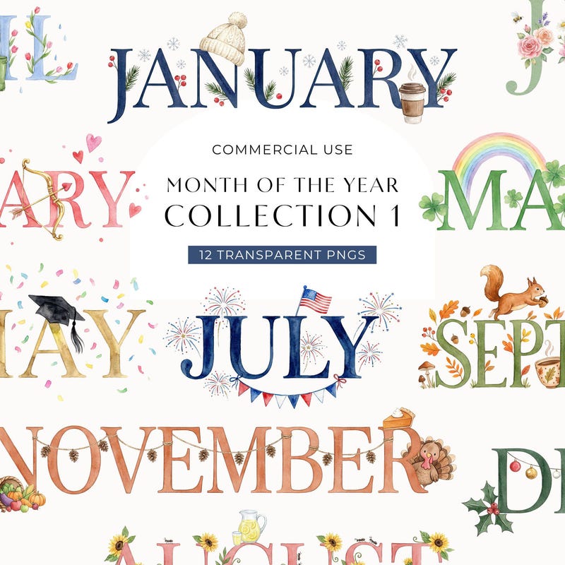 March Calendar Clipart - Etsy