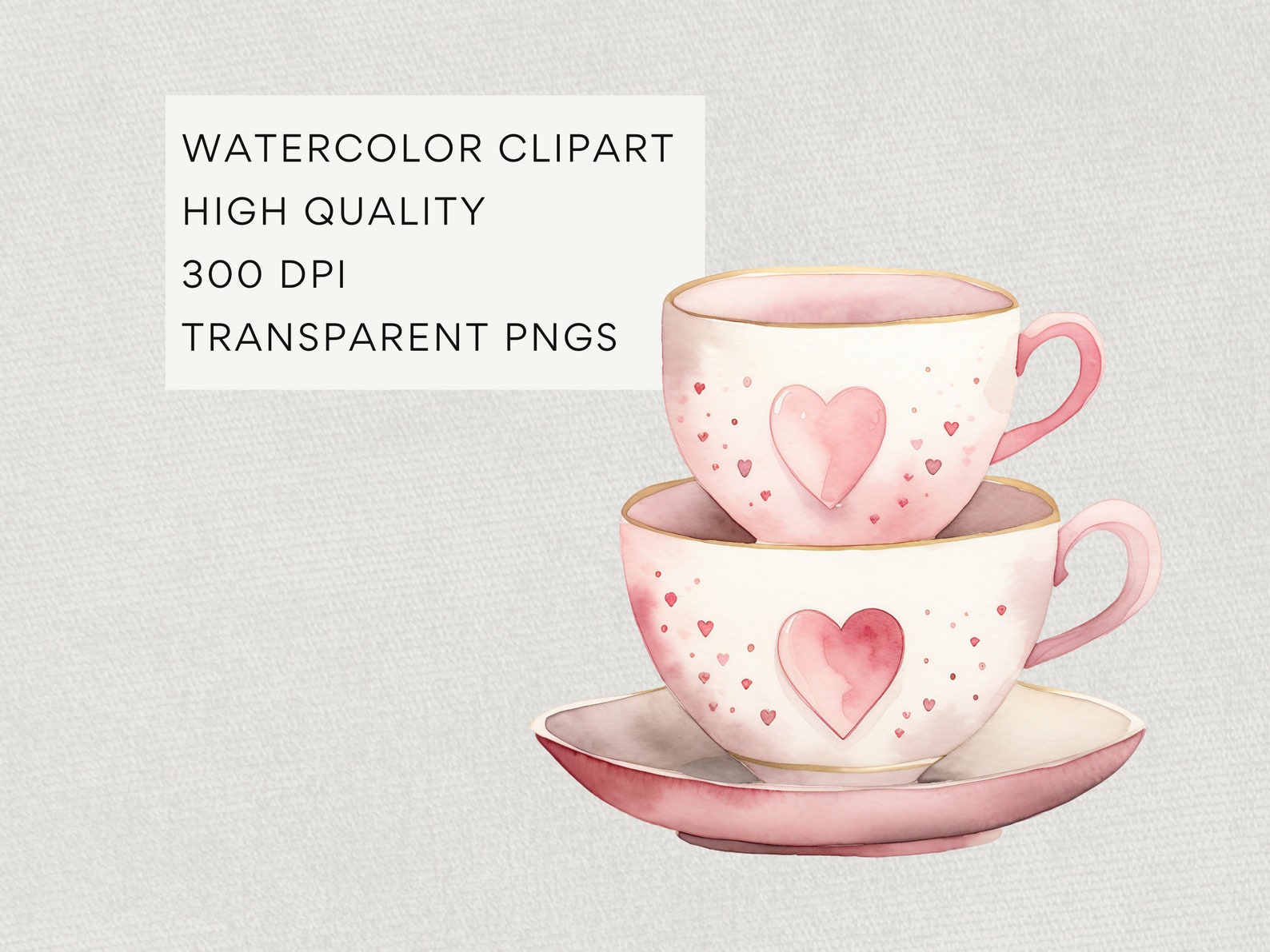 Valentines Day Tea Clipart, DIGITAL DOWNLOAD, Pink Watercolor Afternoon ...
