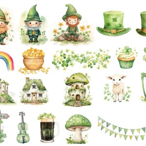 Cute St Patricks Day Clipart, DIGITAL Download, Watercolor Leprechaun ...