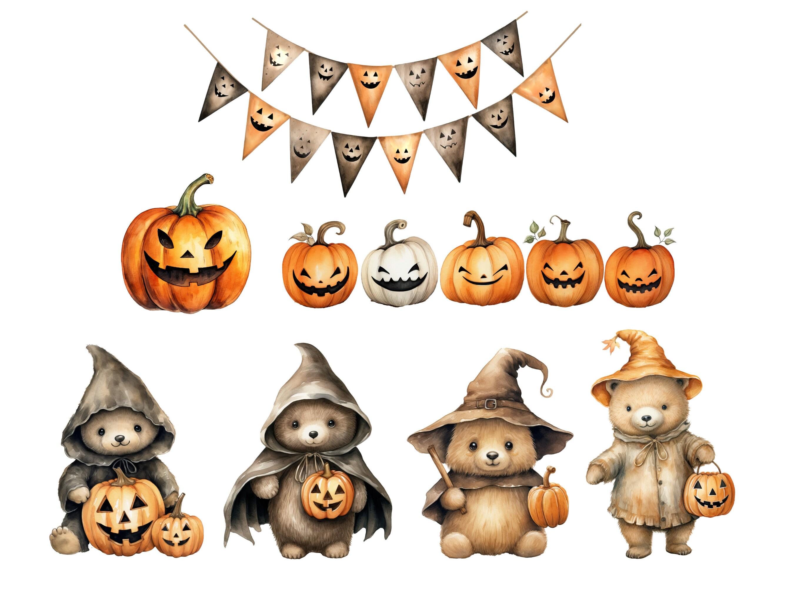 Halloween Teddy Bears Clipart, DIGITAL DOWNLOAD, October Baby Shower ...