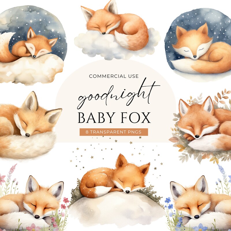 Cute Fox Clipart - Etsy