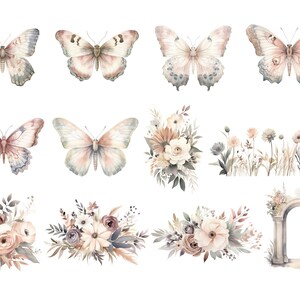 Boho Butterfly Clipart, DIGITAL DOWNLOAD, Watercolor Butterflies ...