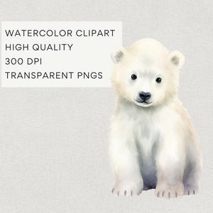 Winter Wonderland Clipart, DIGITAL DOWNLOAD, Christmas Arctic Animals ...