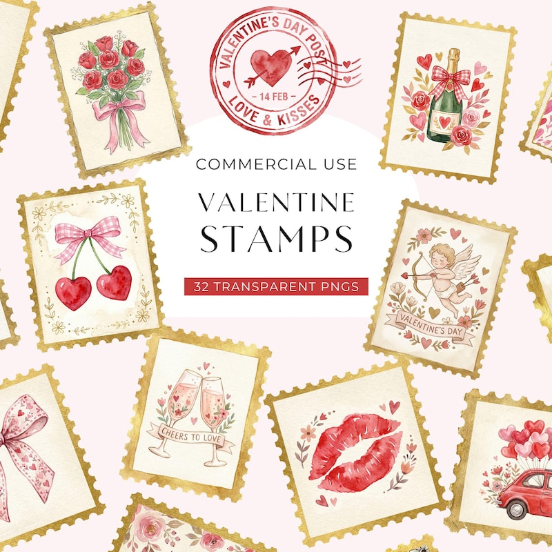 Valentine Stamp Graphic - Etsy UK