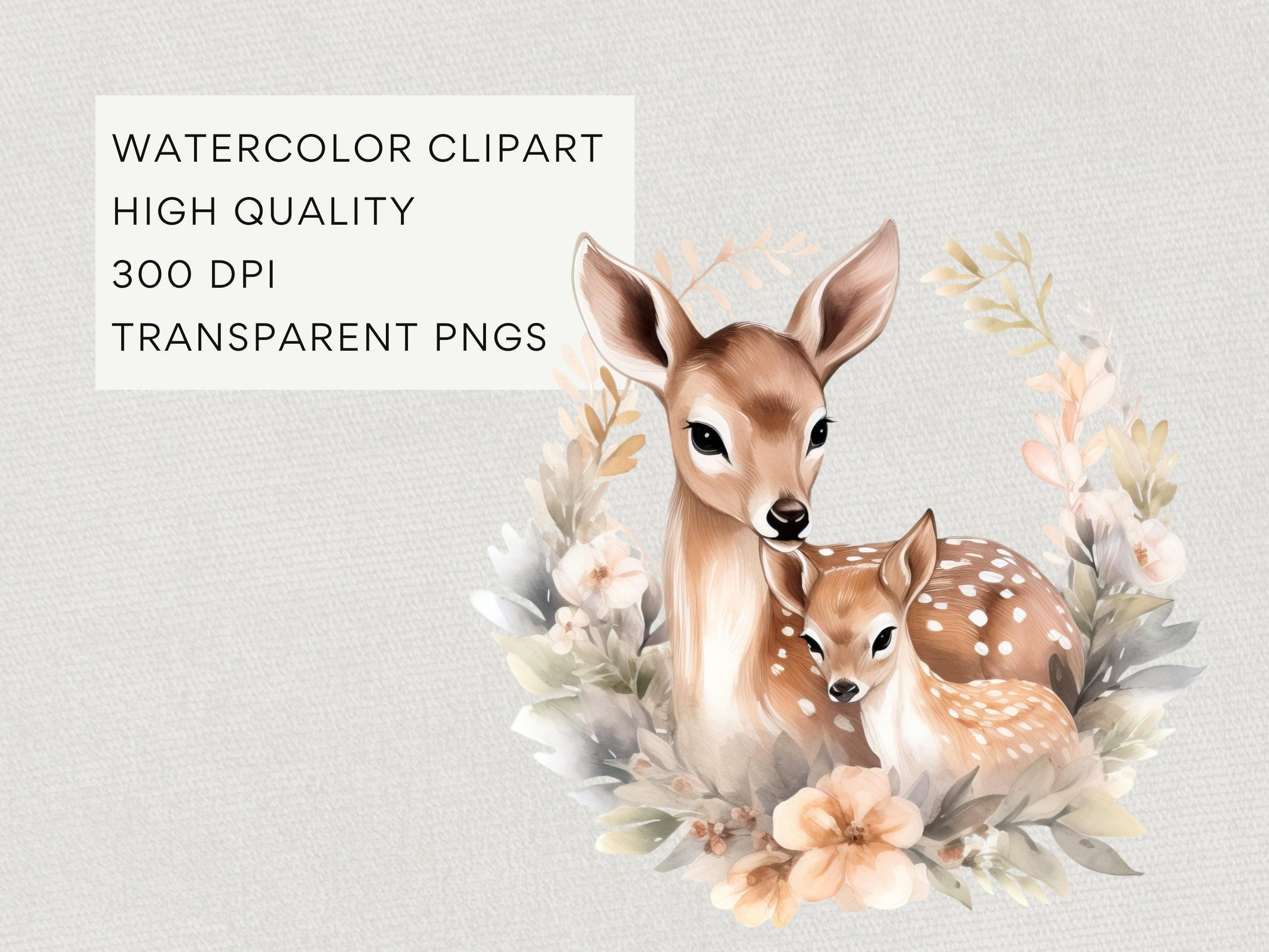 Baby Animal and Mom Clipart, DIGITAL DOWNLOAD, Woodland Mama Clip Art ...