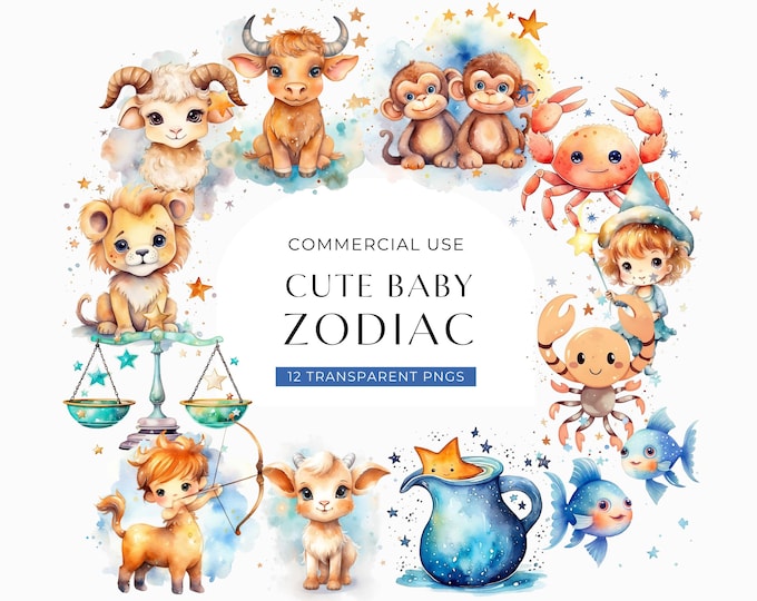 Zodiac Sign Clipart Bundle Zodiac PNG Images for Commercial Use ...