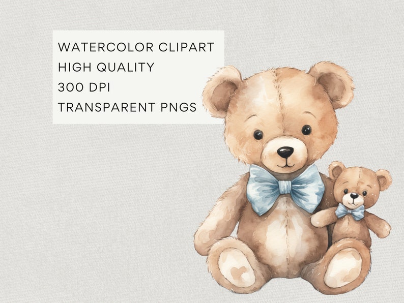 Blue Teddy Bear Clipart, DIGITAL DOWNLOAD, Hot Air Balloon Teddy Bear ...