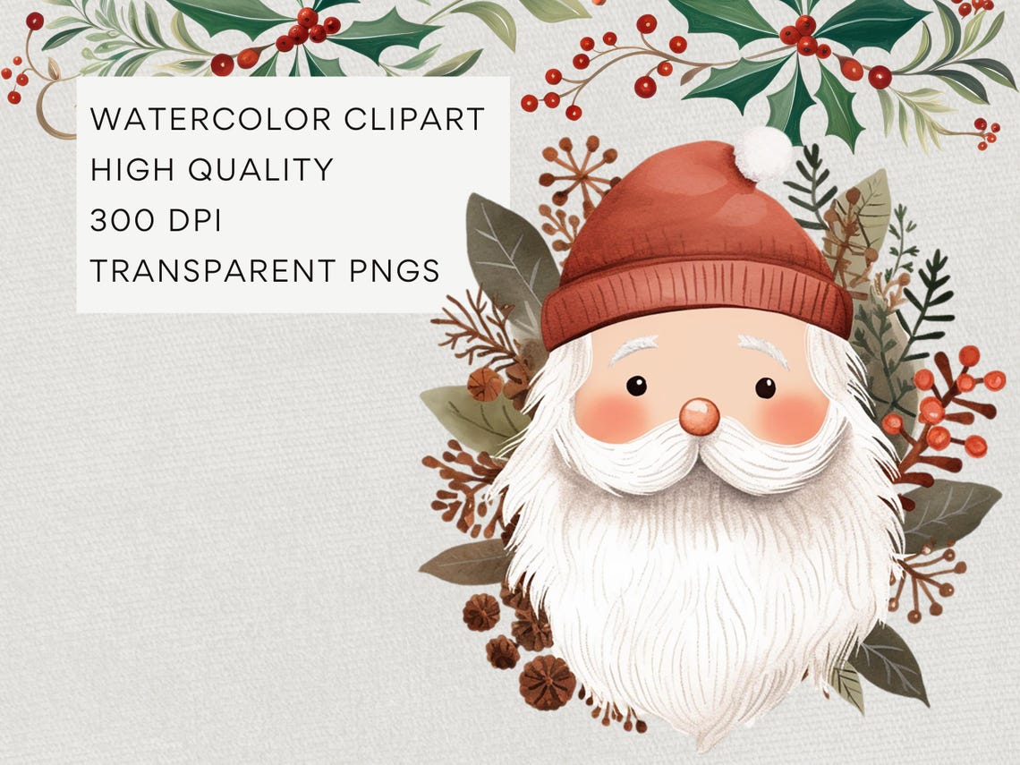 Scandi Christmas Clipart, DIGITAL DOWNLOAD, Nordic Style Xmas Card Clip ...