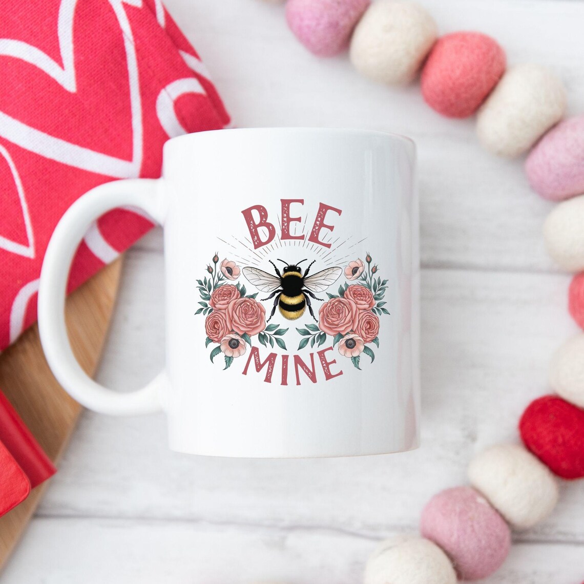Valentine Bee Mine PNG, Be Mine V Day Sublimation Design, Retro Floral ...