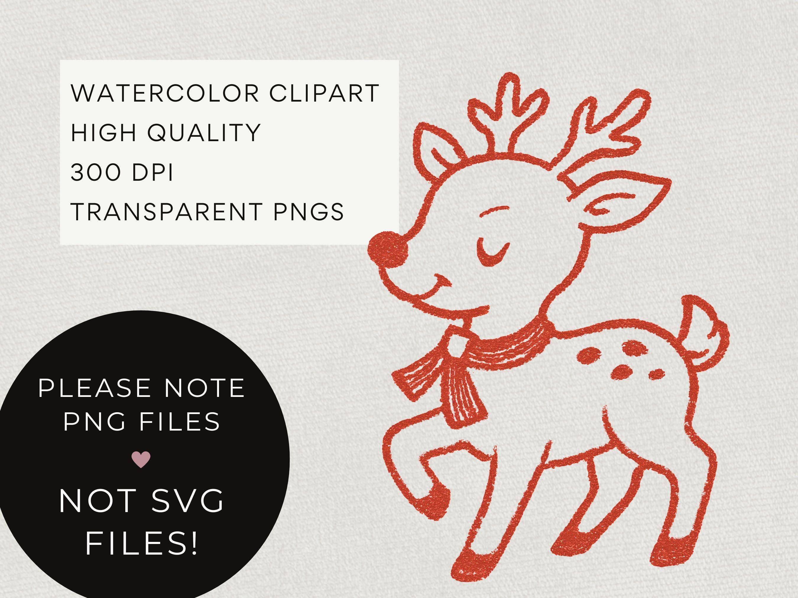 Traditional Christmas Doodle Clipart, Santa Wreath Stocking Reindeer ...
