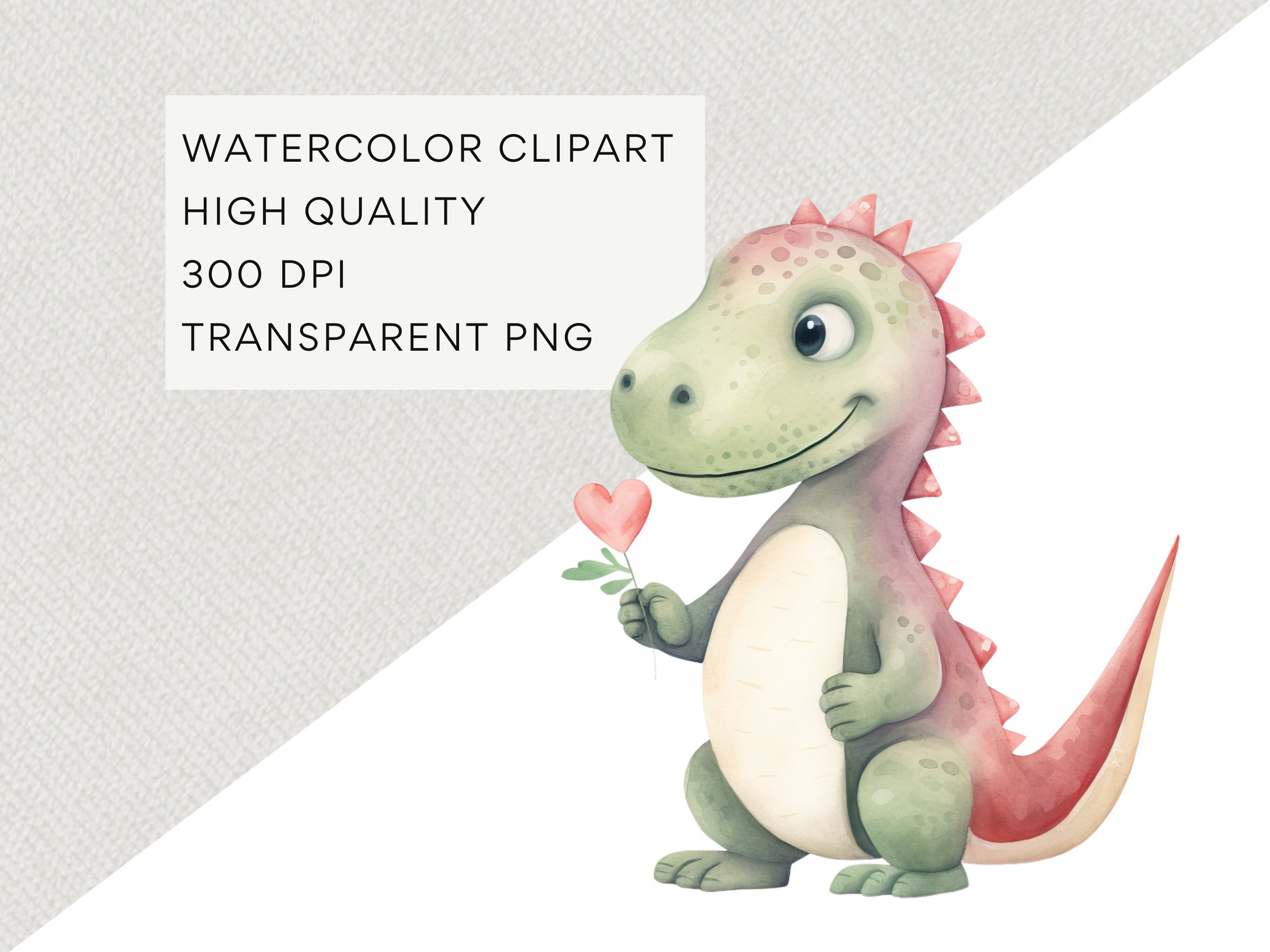Valentine Dinosaur Clipart, Single Image DIGITAL DOWNLOAD, Cute ...