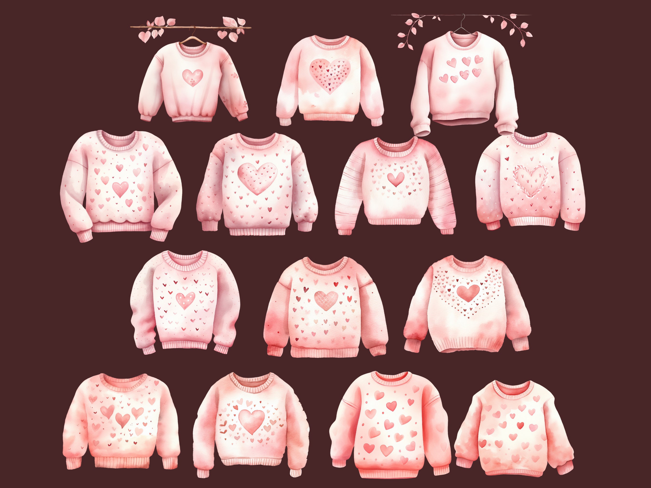 Valentine Sweater Clipart DIGITAL DOWNLOAD Valentine - Etsy