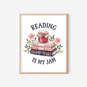 Reading is My Jam PNG, Cute Book Lover Quote, Bookish Gift PNG ...