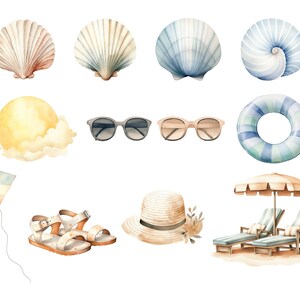 Coastal Nautical Watercolor Clipart, DIGITAL DOWNLOAD, Ocean Clip Art ...