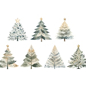 Nordic Christmas Tree Clipart, DIGITAL DOWNLOAD, Scandinavian Christmas ...