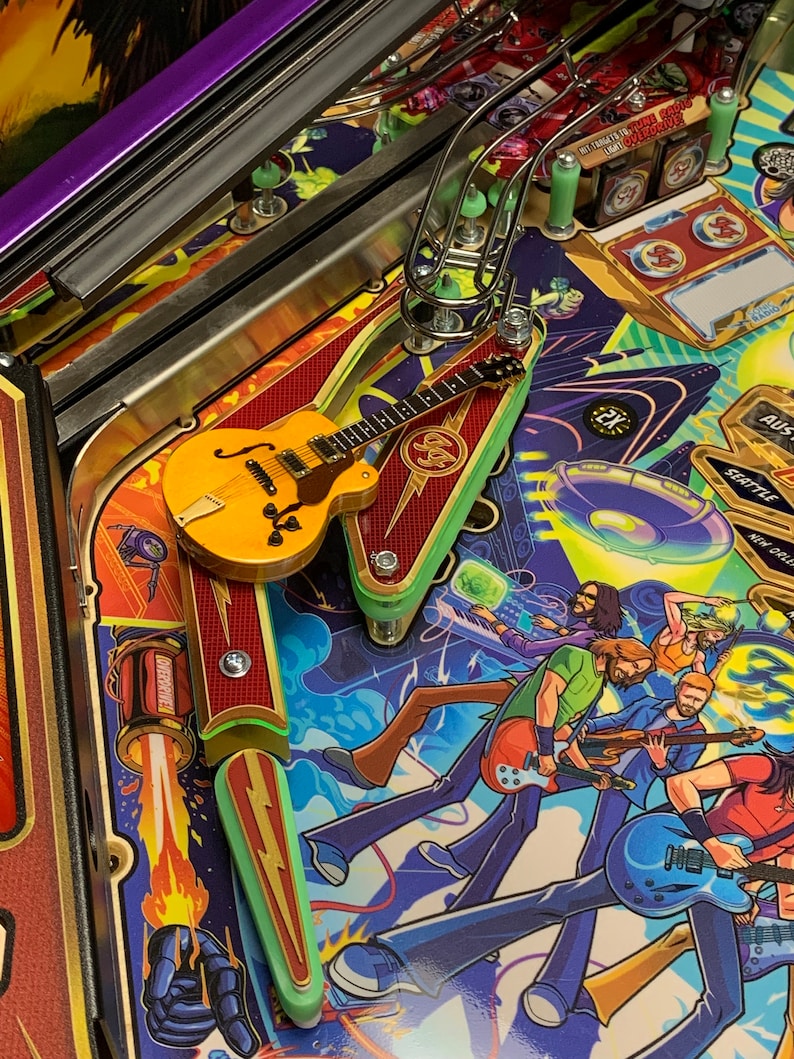 FOO FIGHTERS Pinball Machine Dave Grohl Signature Yellow Guitar Mod - Etsy
