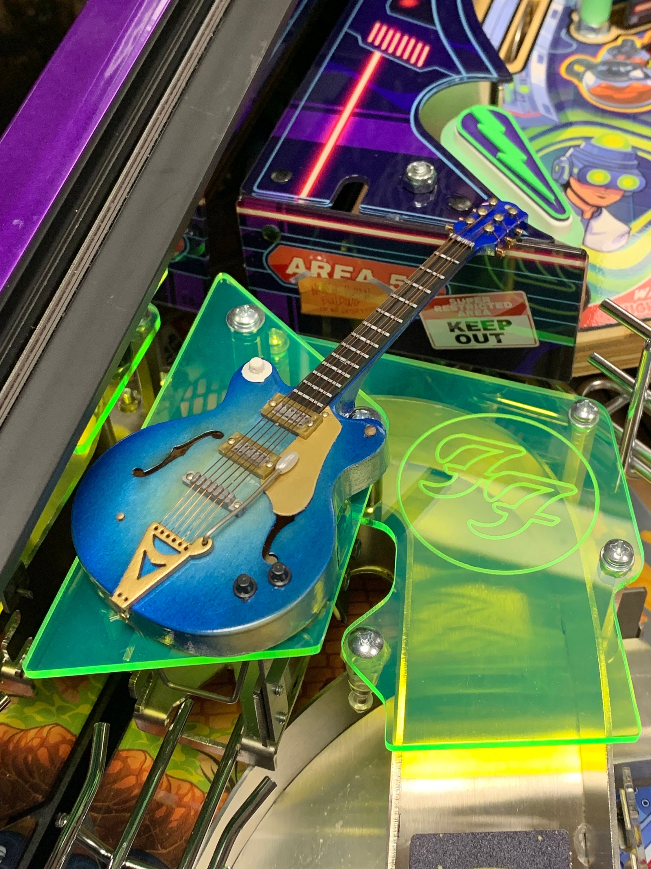 FOO FIGHTERS Pinball Machine Dave Grohl Signature Blue Guitar Mod - Etsy