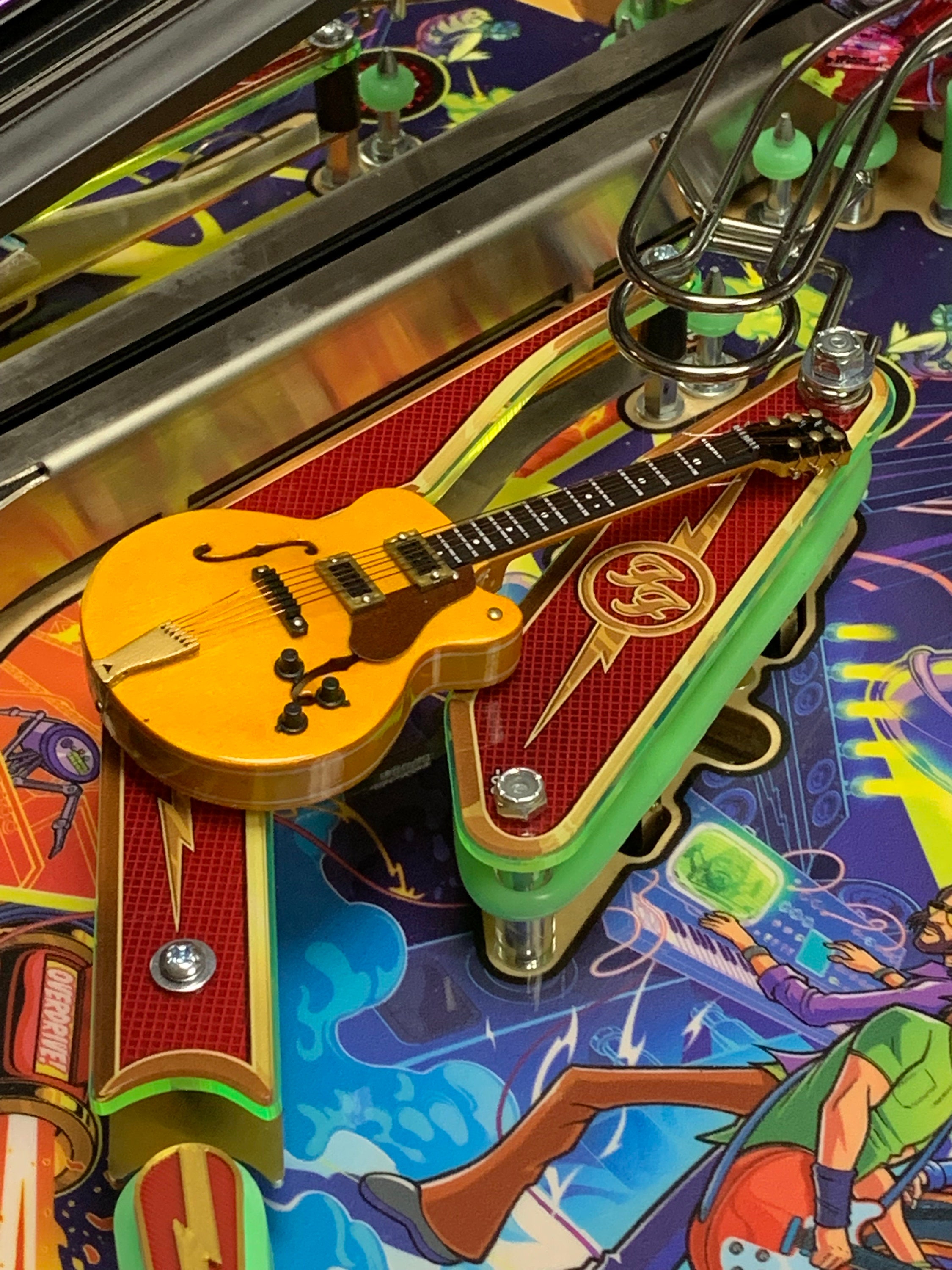 FOO FIGHTERS Pinball Machine Dave Grohl Signature Yellow Guitar Mod - Etsy