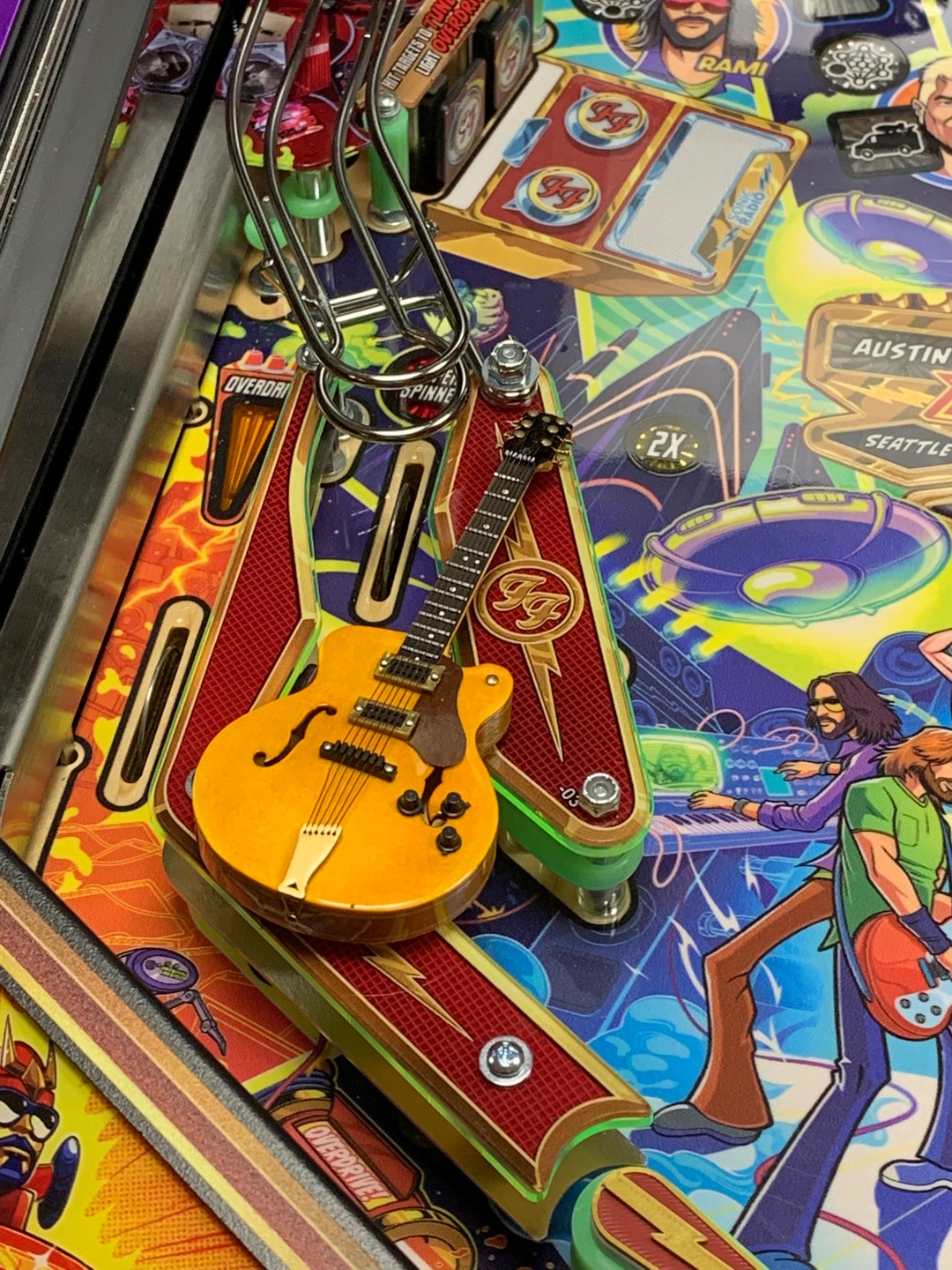 FOO FIGHTERS Pinball Machine Dave Grohl Signature Yellow Guitar Mod - Etsy