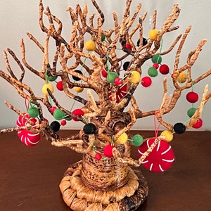 African Colors Baobab Tree, Kwanzaa Tree, Small Decorated Tree, Holiday ...